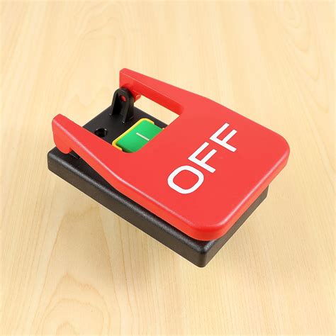 Off On Red Cover Emergency Stop Push Button Switch 16A Off Undervoltage Protection