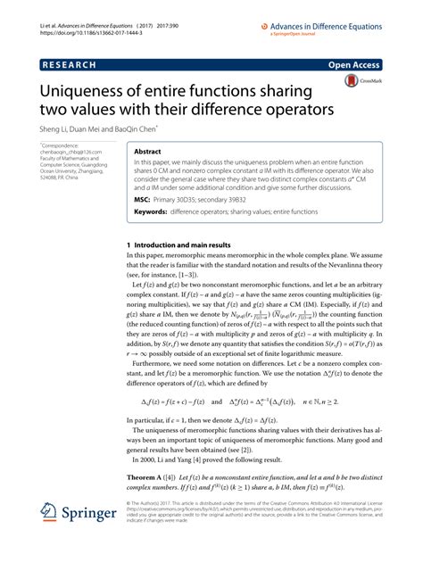 Pdf Uniqueness Of Entire Functions Sharing Two Values With Their