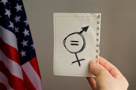 Premium Photo Equals Sign And A Male Symbol Drawn On A Piece Of Paper Depicting The Women