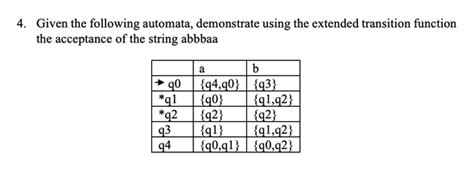 Solved 4 Given The Following Automata Demonstrate Using