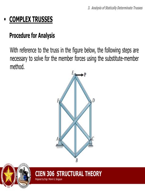 Cien 306 Structural Theory Lec3a Ch3 Analysis Of Statically Determinate Trusses Part 2 Pdf