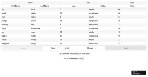 React Table Simple Table Forked Codesandbox