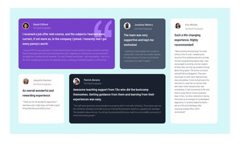 Frontend Mentor Responsive Testimonials Using Bootstrap Grid System