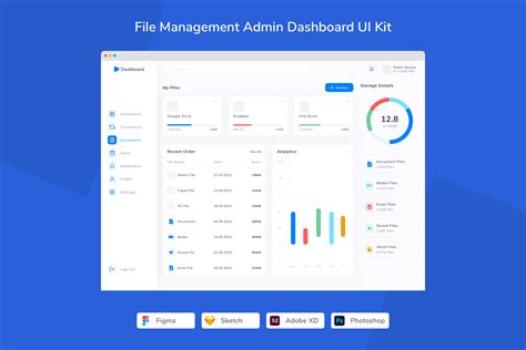 File Management Admin Dashboard Ui Kit Graphic By Betush · Creative Fabrica