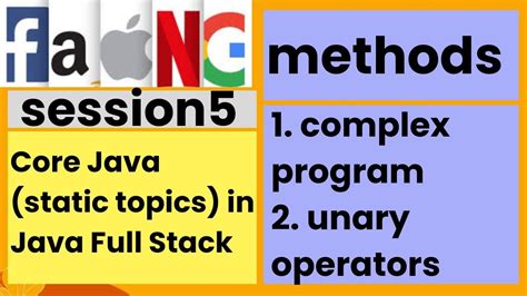 Core Java Static Topic Complex Program Unary Operators Static