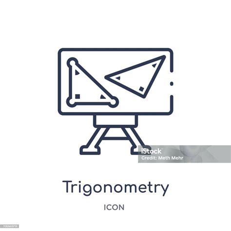 Linear Trigonometry Icon From Elearning And Education Outline Collection Thin Line Trigonometry