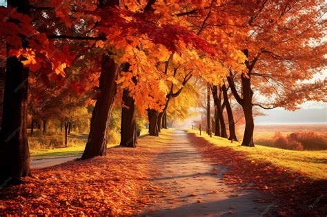 Premium Ai Image Beautiful Autumn Landscape With Trees And Colorful