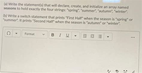 Solved A Write The Statements That Will Declare Create