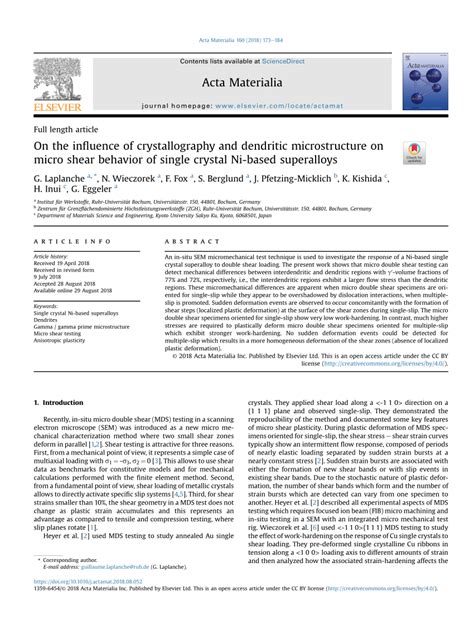 pdf on the influence of crystallography and dendritic microstructure