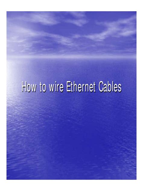 PDF How To Wire Ethernet Cables DOKUMEN TIPS
