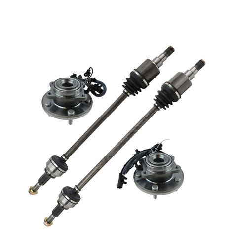 Am 2525410020 Drivetrain Kit 4 Rear Cv Axle And Wheel Bearing And Hub