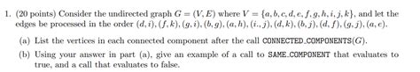 solved 1 20 points consider the undirected graph g v e