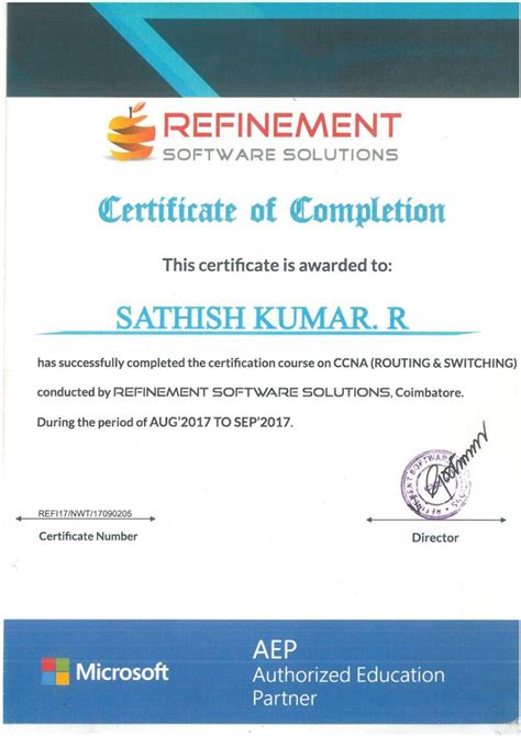 r sathish kumar on linkedin completed the course on ccna routing and switching