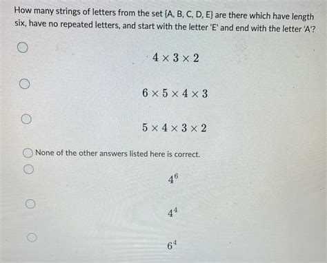 Answered How Many Strings Of Letters From The… Bartleby