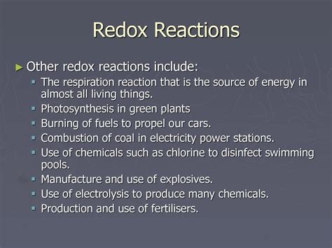 Redox Reaction Examples Everyday Life