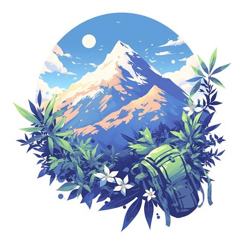 Summer Hiking Adventure Logo Premium Ai Generated Vector