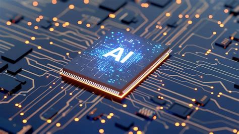 AI Chip On Circuit Board Artificial Intelligence Concept Premium AI Generated Image