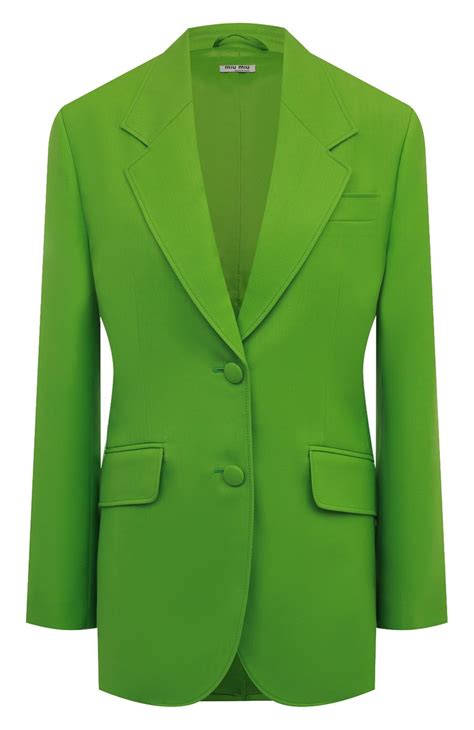 Женский зеленый шерстяной жакет Miu Miu купить в интернет магазине ЦУМ арт Mh1701 10dj F0225