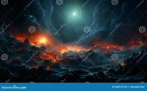 Boundless Universe With Stars Neural Network Stock Image Image Of Horizontal Surreal 300313153