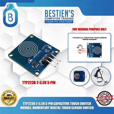 Ttp223b 2 5 5v 3 Pin Capacitive Touch Switch Module Momentary Digital Touch Sensor Switch