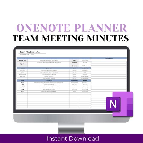 Onenote Team Meeting Template For Work Professionals Meeting Notes Meeting Agenda 11 Meeting