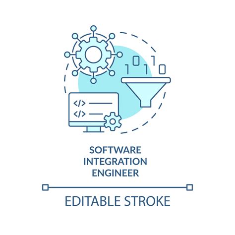 Software Integration Engineer Turquoise Concept Icon Software Engineer Path Abstract Idea Thin