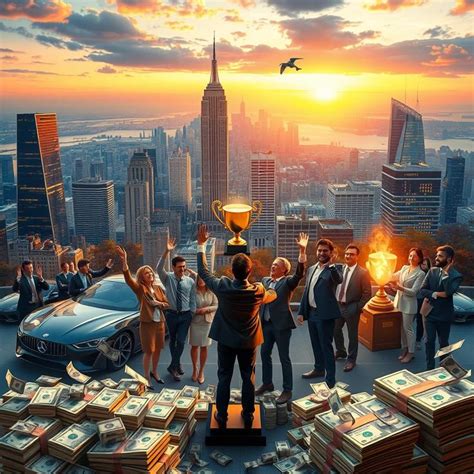 Гиперреалистичный образ богатства и финансового успеха в городе Views
