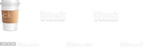 현실적인 종이 커피 컵 서식 파일 벡터를 모의 3d 현실 커피 컵 0명에 대한 스톡 벡터 아트 및 기타 이미지 0명 3차원 형태 검은색 Istock