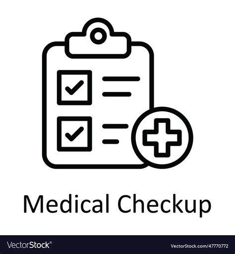 Medical Checkup Outline Icon Design Illust Vector Image