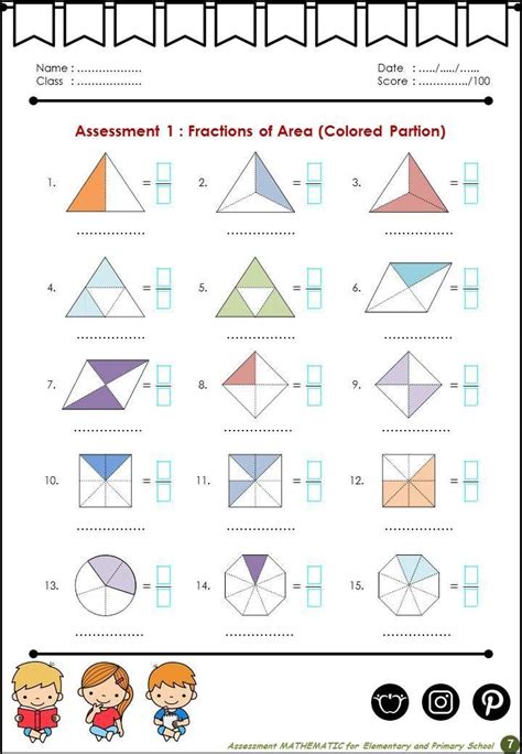 Structur Fraction Math Fraction Worksheets Math Fraction Assessment