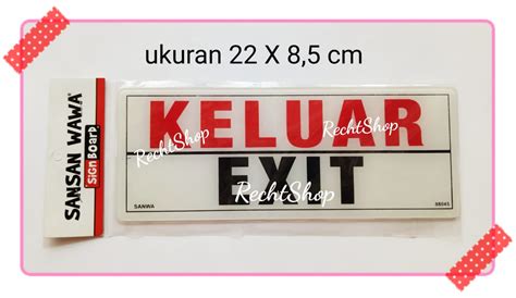 Sign Board Sign Label Acrylic Akrilik Papan Petunjuk KELUAR EXIT Lazada Indonesia