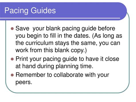 PPT Pacing Guides PowerPoint Presentation Free Download ID