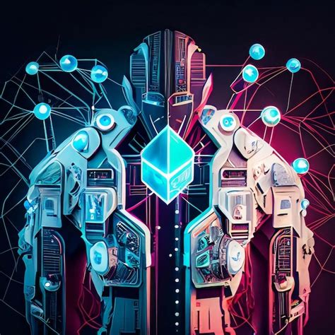 Premium Ai Image Global Network Blockchain 3d Illustration Neural Networks And Artificial