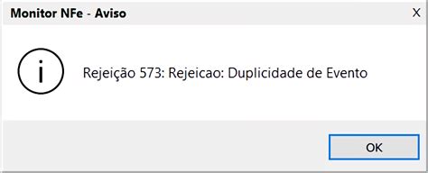 rejeição 573 duplicidade de evento base de conhecimento gdoor