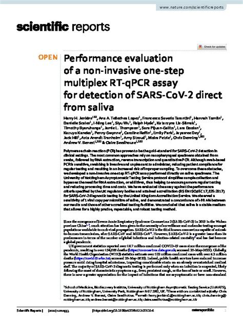 Performance Evaluation Of A Non Invasive One Step Multiplex Rt Qpcr