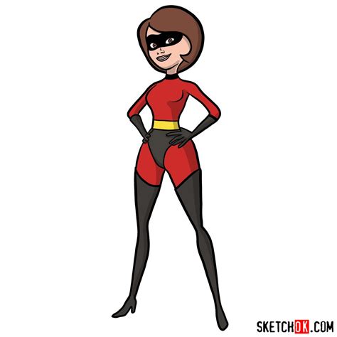 How To Draw Elastigirl From The Incredibles Sketchok Easy Drawing Guides