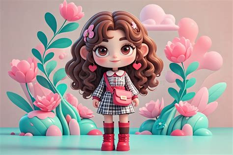 小女孩ai数字艺术 可爱卡通小女孩人物花朵素材 Ai平面元素免费下载png格式4096像素编号71513452 千图网