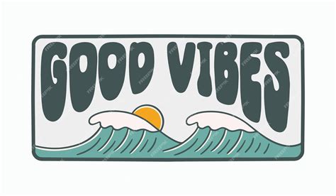 Premium Vector Twins Wave And Good Vibes Letter In Summer Time Vector