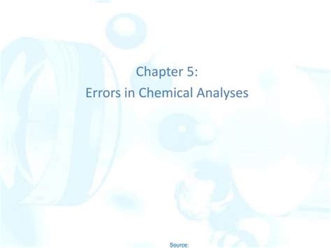 Errors In Chemical Analysislecture 3pptx