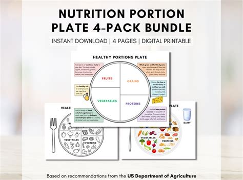 Nutrition Plate Healthy Portions Plate Visual Eating Guide Learning