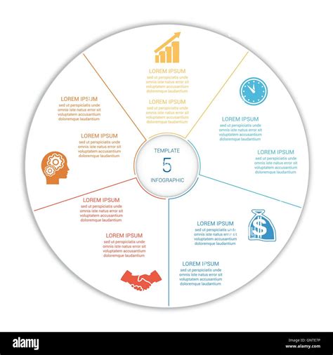 Infographic From Colored Lines Five Position Area Chart Stock Vector Image And Art Alamy