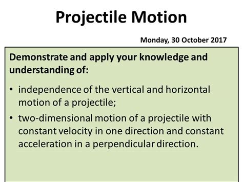 Projectile Motion A Level Physics OCR A Teaching Resources