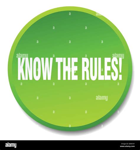 Know The Rules Green Round Flat Isolated Push Button Stock Vector Image Art Alamy