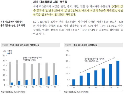 세계 디스플레이 시장 점유율
