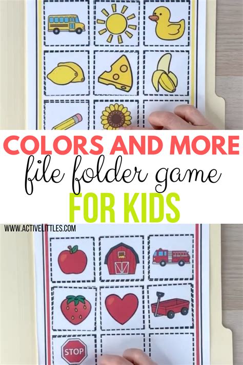 color matching file folder game 110 colors and words printable