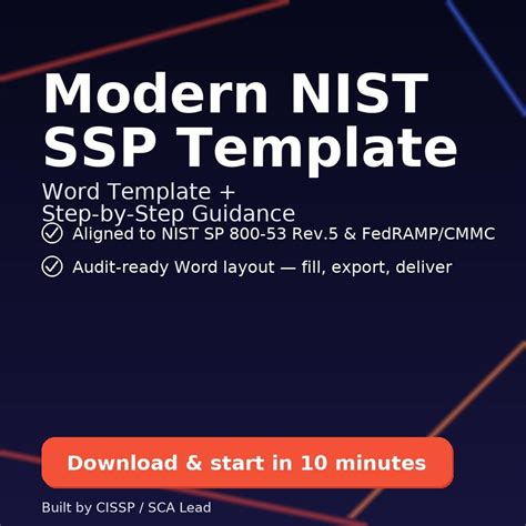 Modern Nist System Security Plan Ssp Template — Fedramp Ready