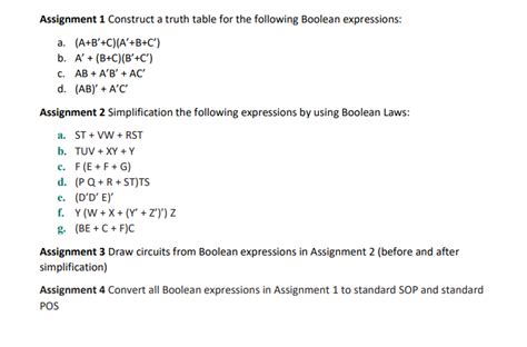 Solved Assignment 1 Construct A Truth Table For The Chegg Com