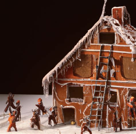 Иллюстрация Строительство пряничного домика в стиле 2d