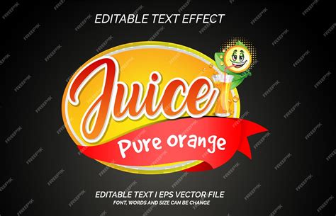Premium Vector Organic Juice Logo Or Label Text Effect Template