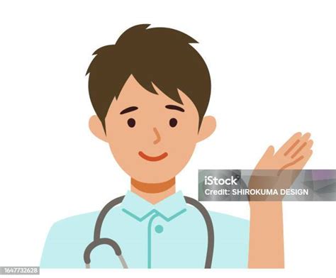 일하는 간호사 남자 헬스케어 Conceptman 만화 캐릭터입니다 사람들은 프로필 아바타 및 아이콘에 얼굴을 맞춥니다 가리키는 남자의 이미지를 닫습니다 20 29세에 대한